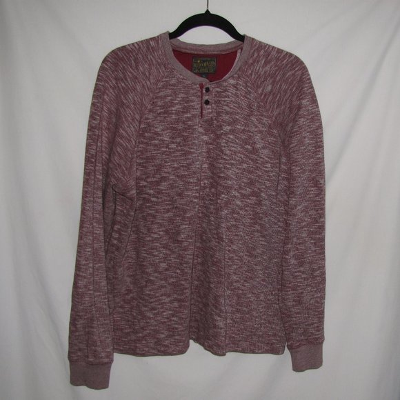 Lucky Brand | Shirts | Mens Lucky Brand Heather Red Henley Shirt Size ...